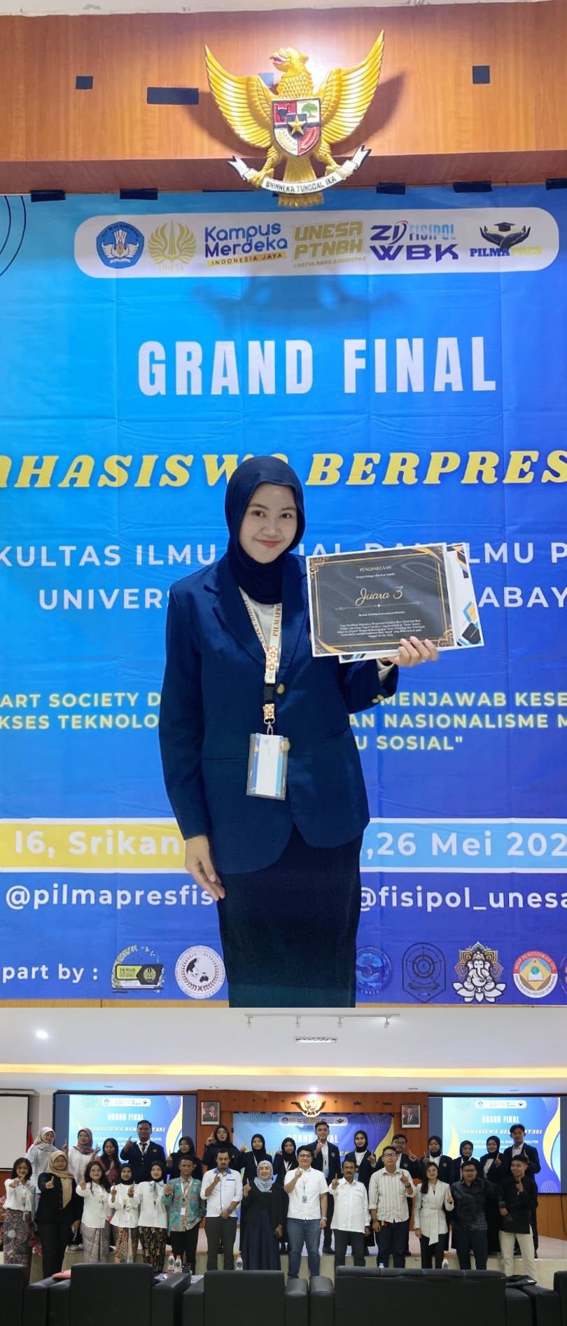 Mahasiswi PPKn Raih Juara 3 di Ajang Pilmapres FISIPOL 2025