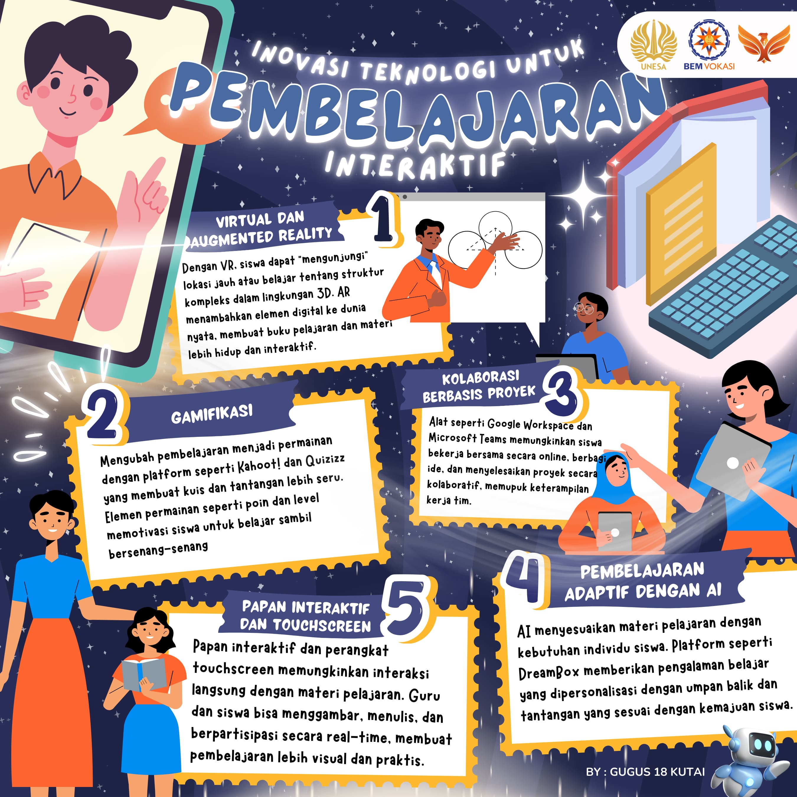 Pembuatan poster infografis dari mahasiswa baru pada saat PKKMB Vokasi ...