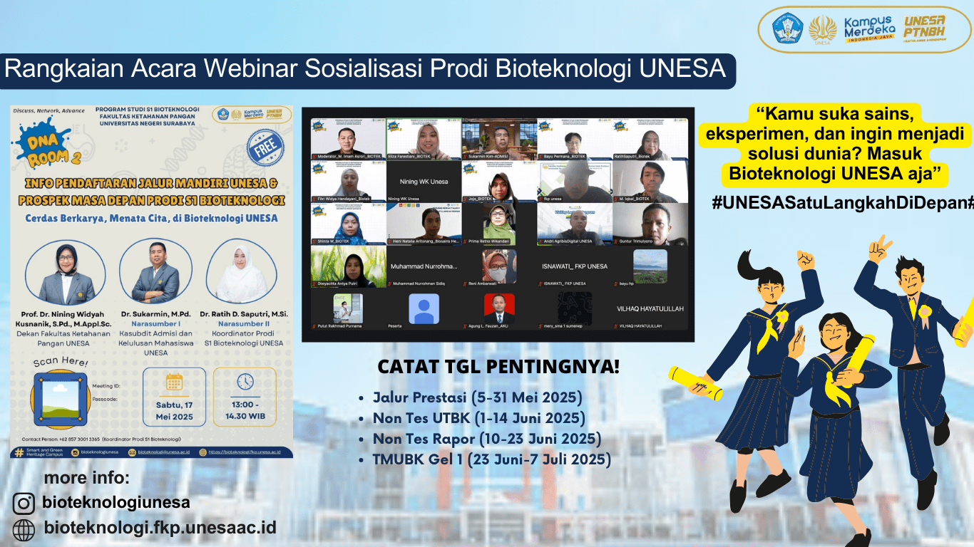 Sosialisasi Program Studi S1 Bioteknologi dan Jalur Tes Masuk Mandiri UNESA
