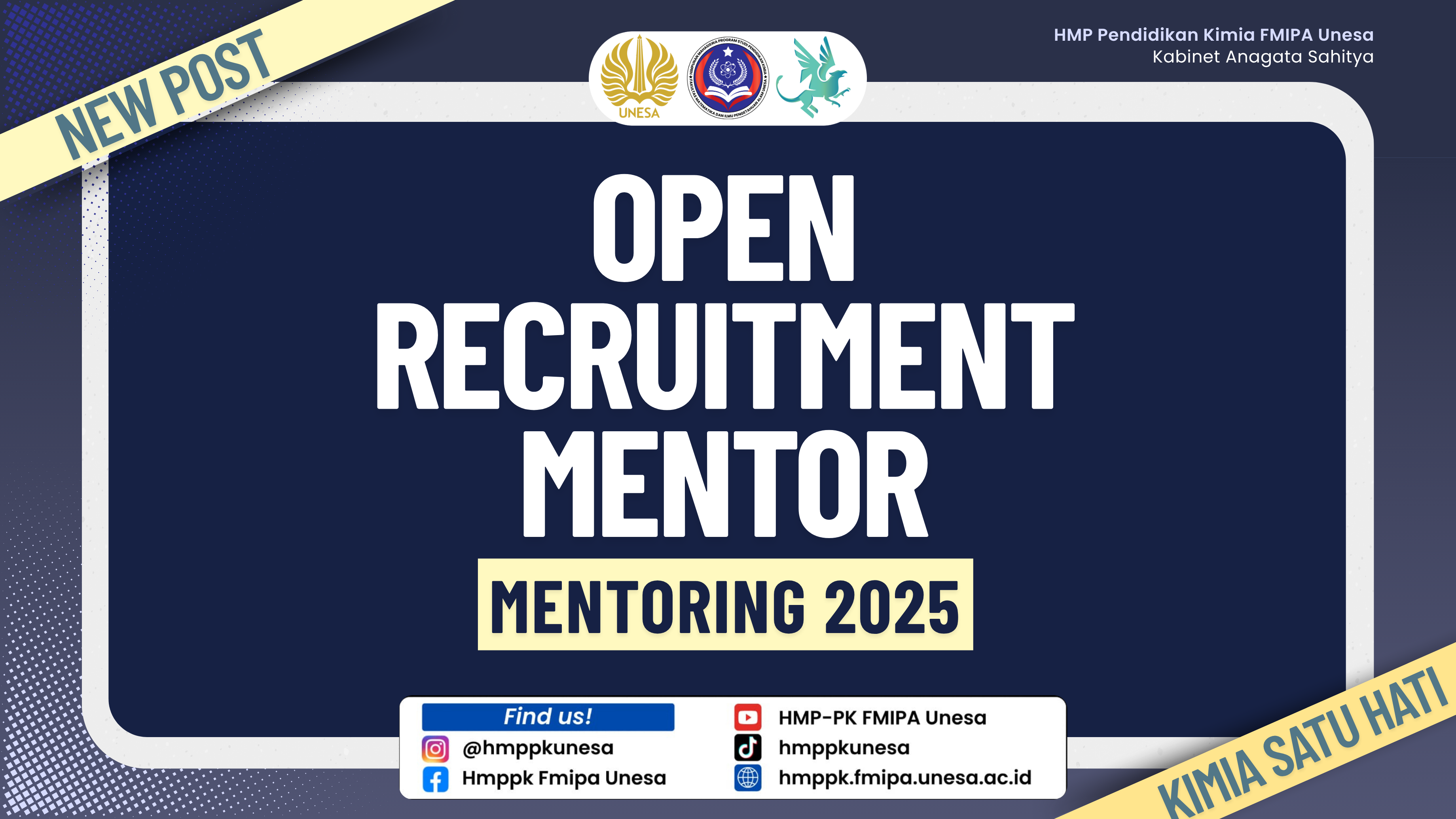 [HMP-PK FMIPA UNESA : 2025] OPEN RECRUITMENT MENTOR MENTORING 2025