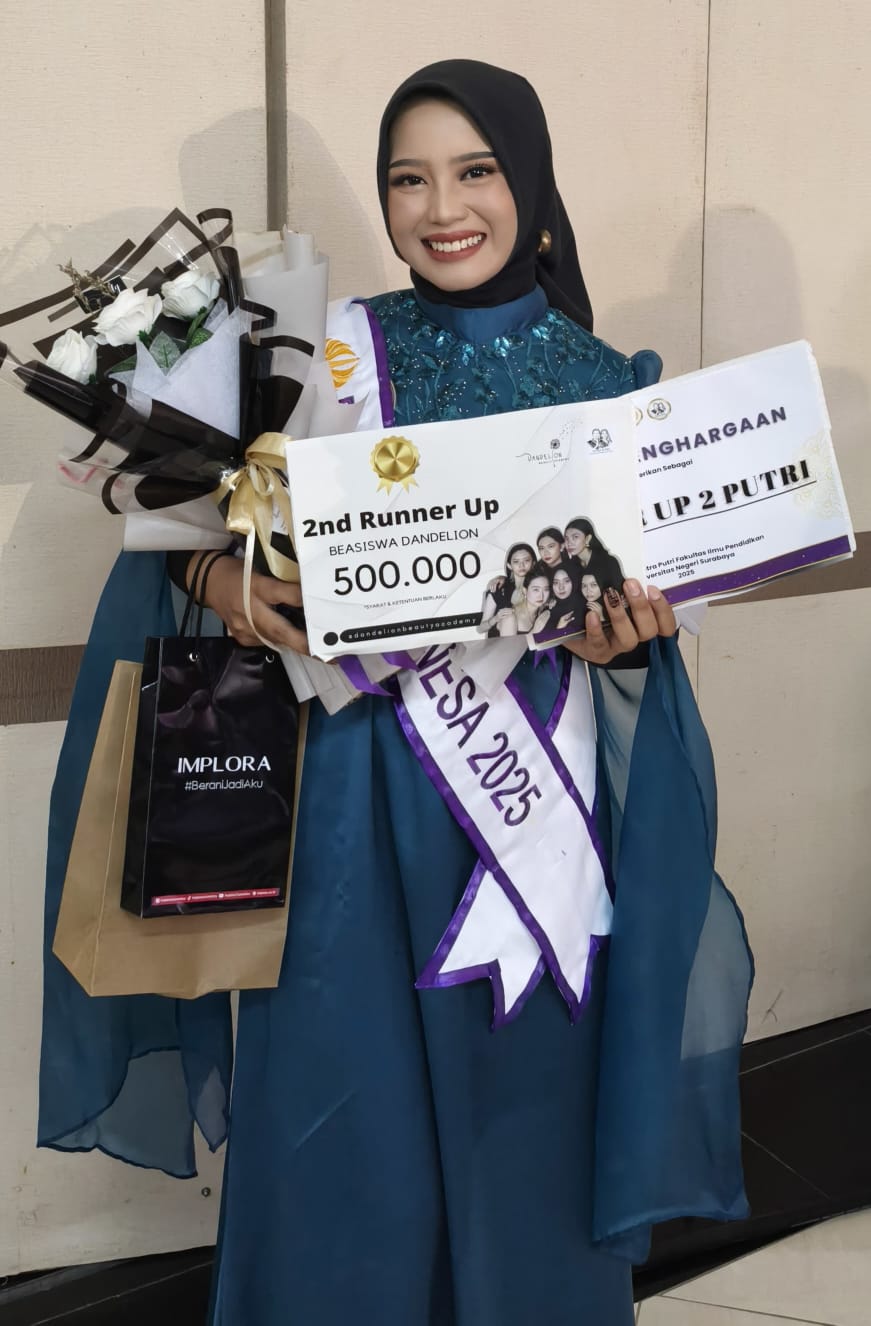 Sabrina, Mahasiswa PNF FIP Unesa Raih Runner Up 2 Putra-Putri FIP 2025