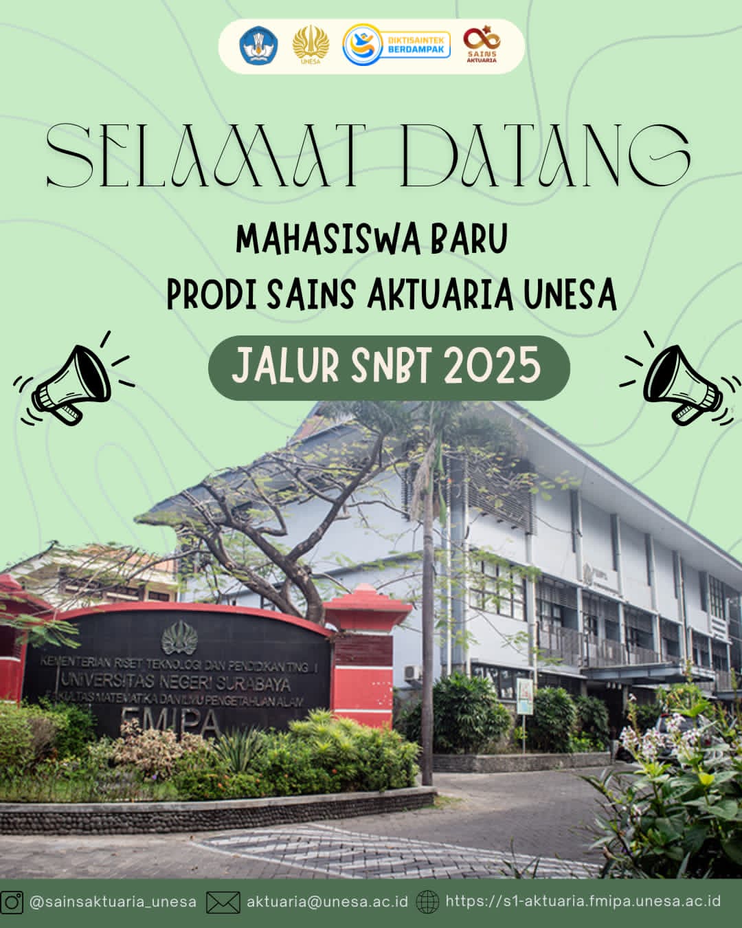 Selamat Datang Mahasiswa Baru Prodi Sains Aktuaria UNESA Jalur SNBT 2025