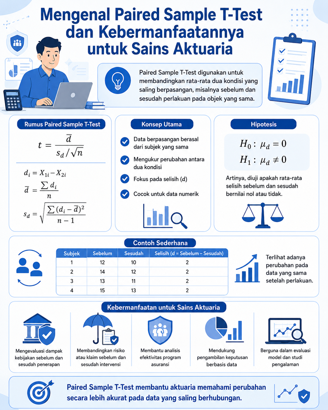 Mengenal Paired Sample T-Test dan Kebermanfaatannya untuk Sains Aktuaria