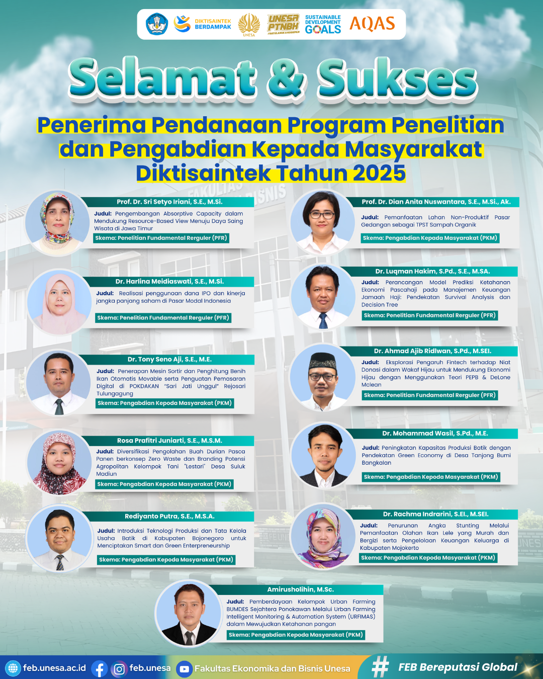 FEB UNESA Sukses Raih Pendanaan Hibah Penelitian dan Pengabdian kepada Masyarakat DRTPM Tahun ...