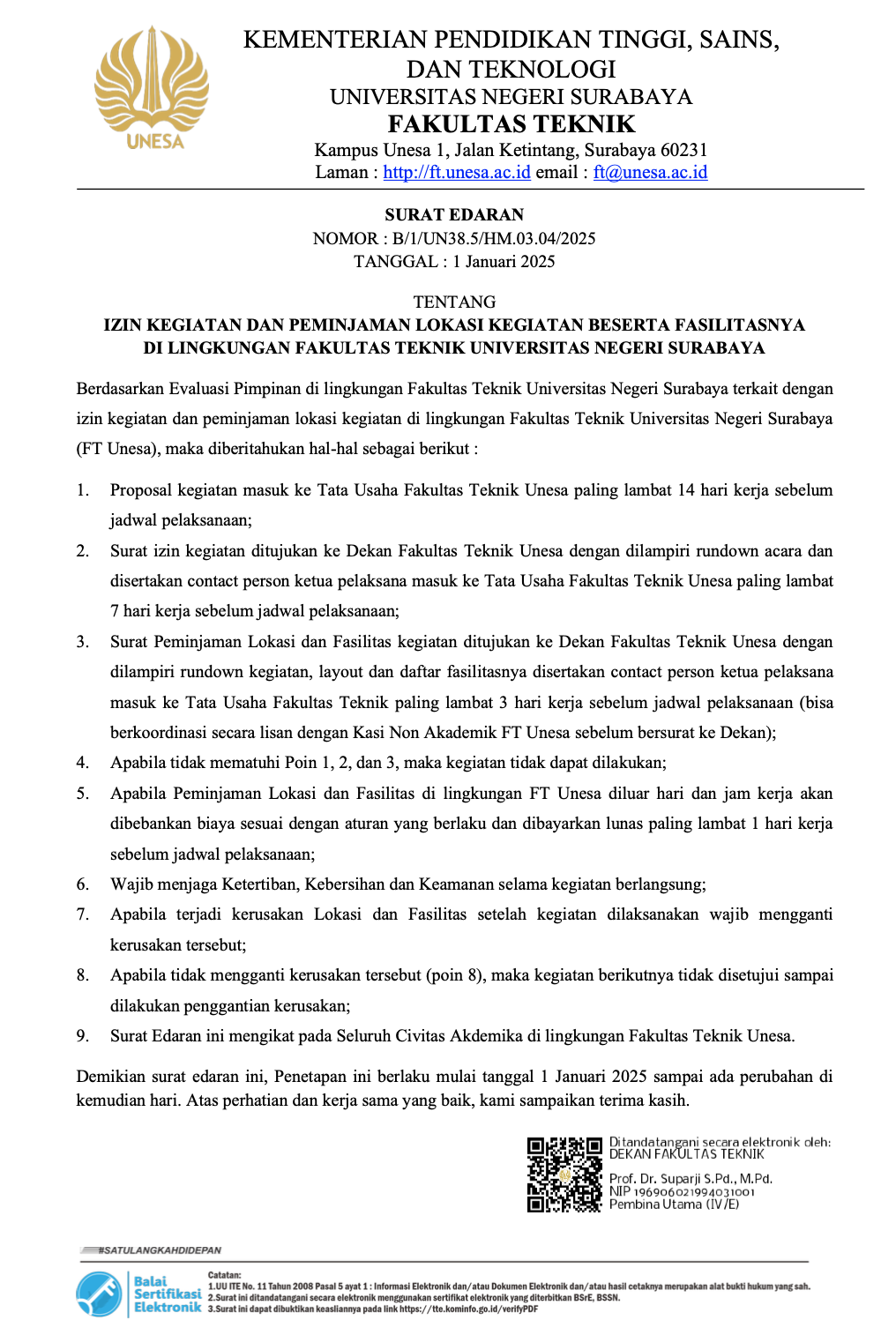 Fakultas Teknik | Universitas Negeri Surabaya