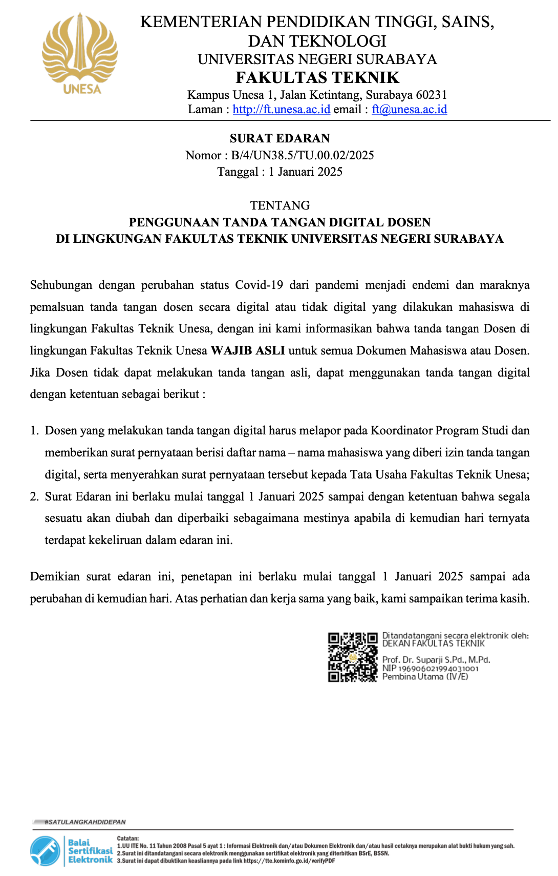 Fakultas Teknik | Universitas Negeri Surabaya