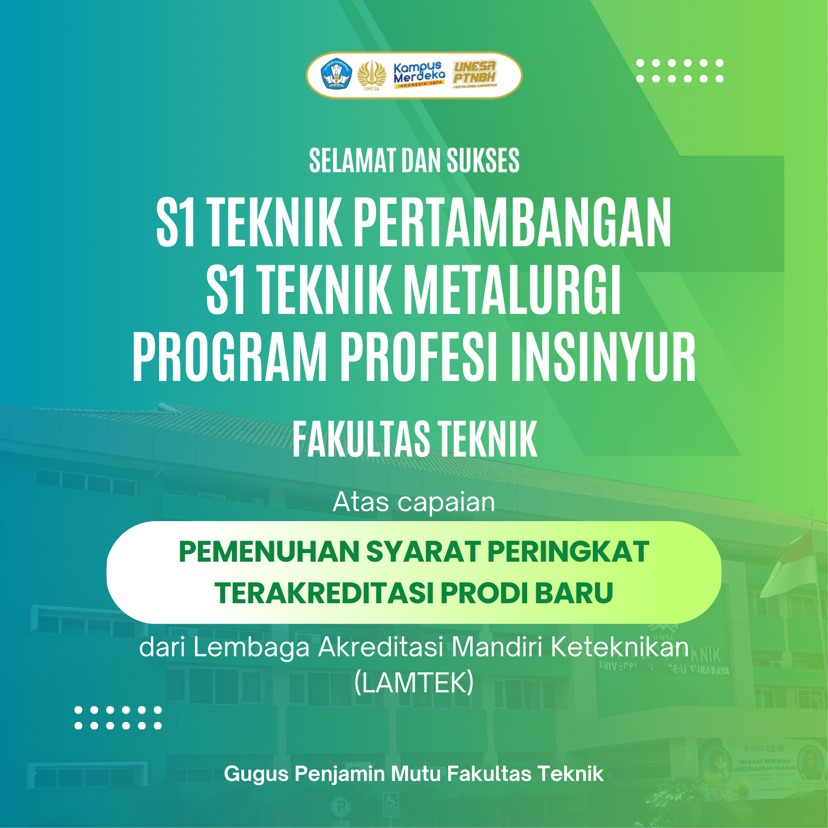 Akreditasi Perdana Tiga Prodi Baru FT UNESA dari LAMTEK Buktikan ...