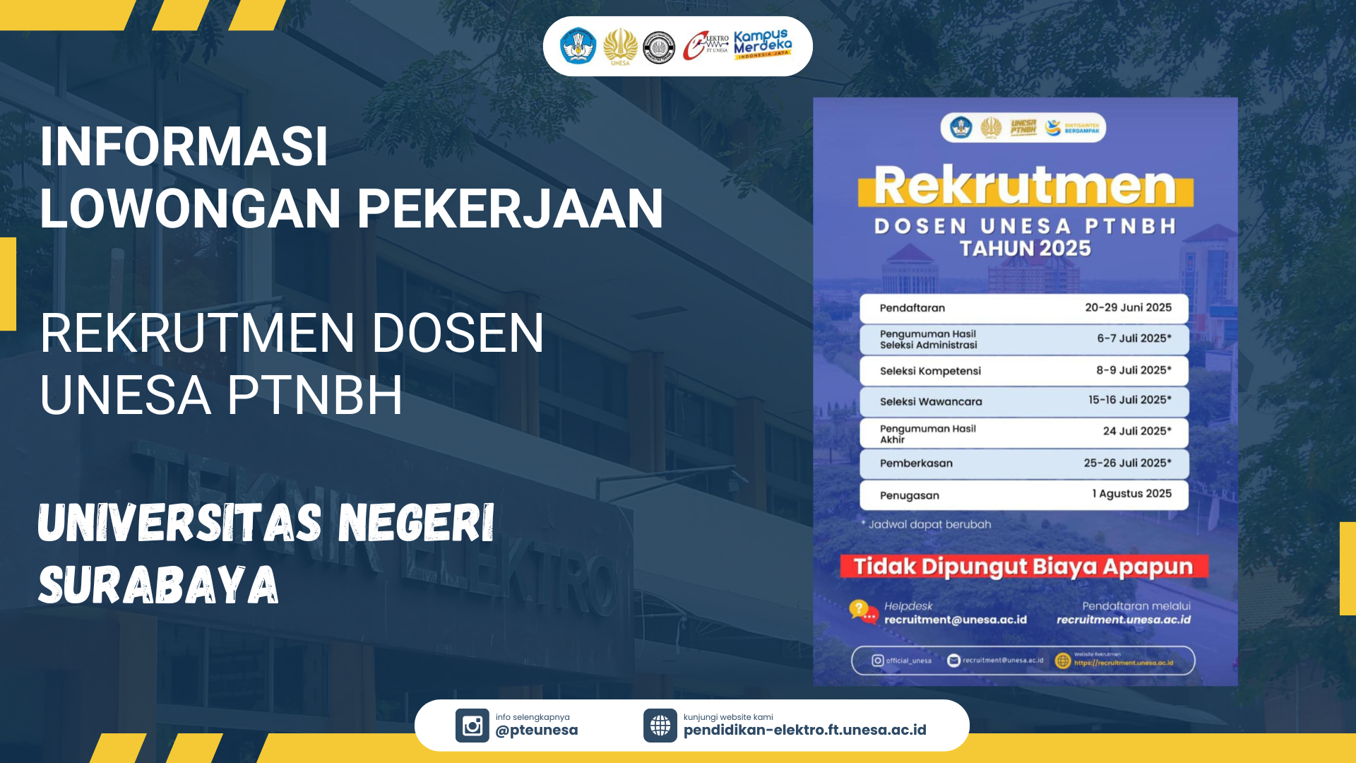 REKRUTMEN DOSEN TETAP UNESA TAHUN 2025