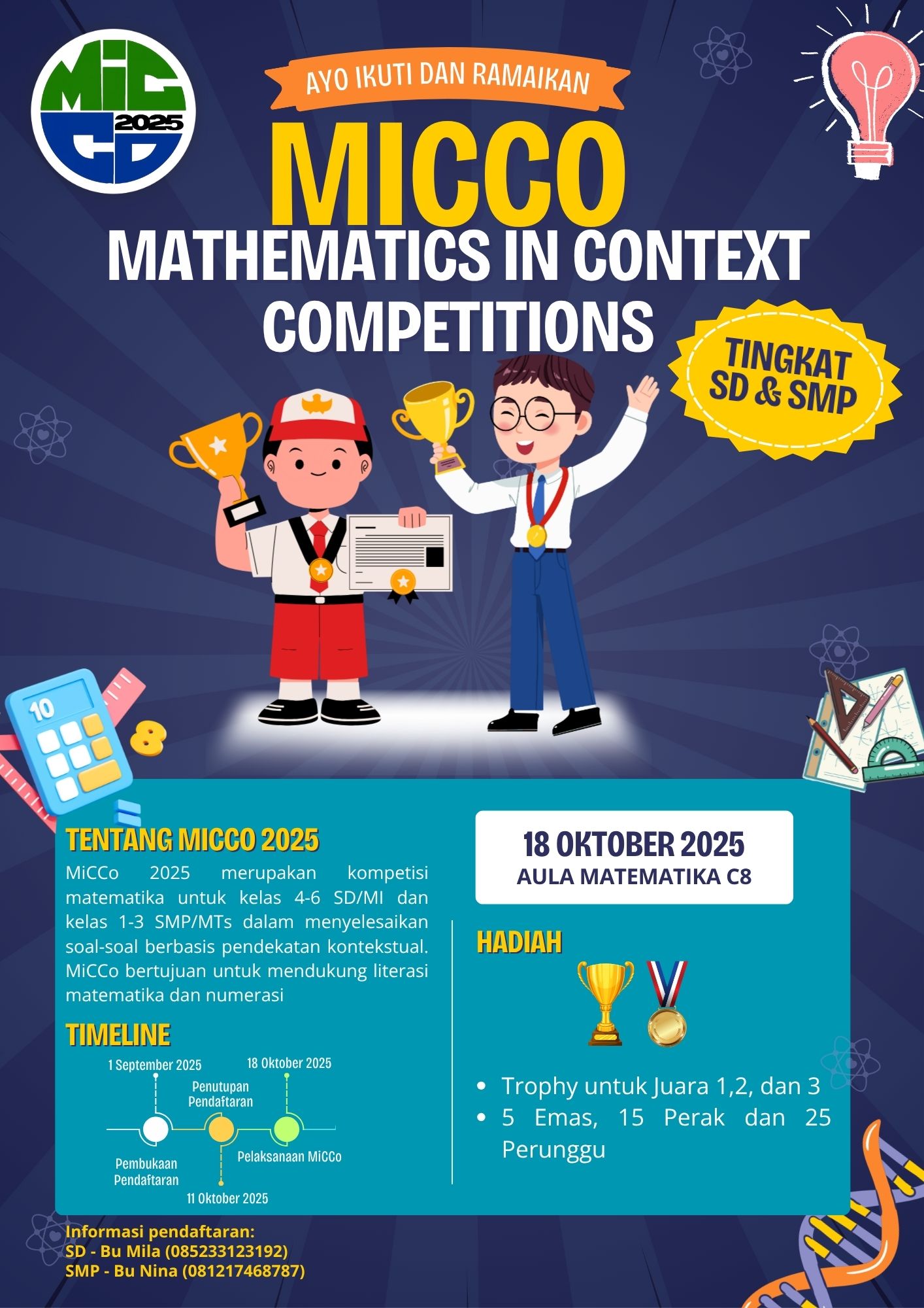 MiCCo 2025: Pendaftaran Lomba Matematika Kontekstual untuk SD/MI & SMP ...