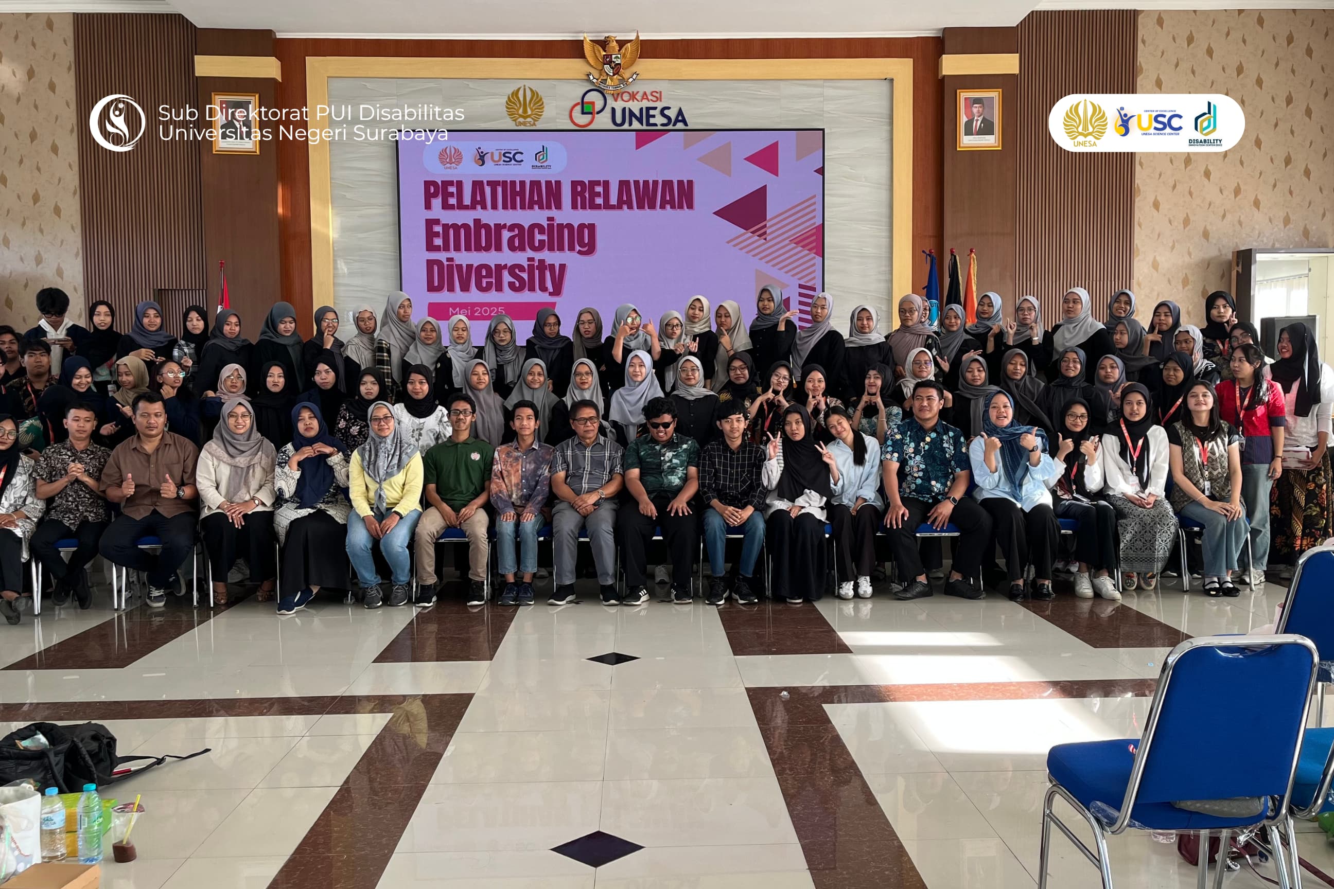 Gerakan Relawan UNESA Menuju Kampus Ramah Disabilitas, PUID Menyelenggarakan Pelatihan Relawan ...