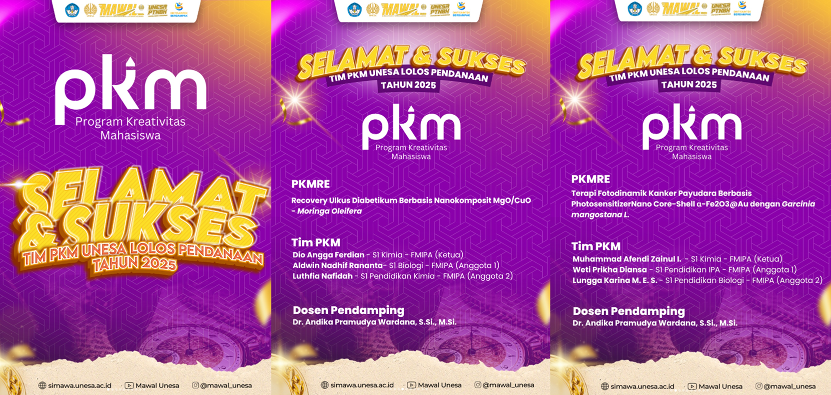 Selamat dan Sukses ! Tim PKM Mahasiswa S1 Kimia UNESA Lolos Pendanaan Simbelmawa Tahun 2025