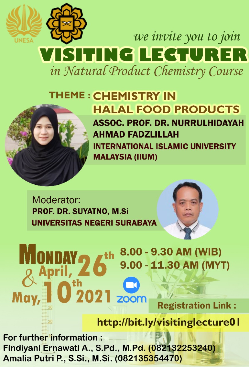 Visiting Lecturer in Natural Product Chemistry Course