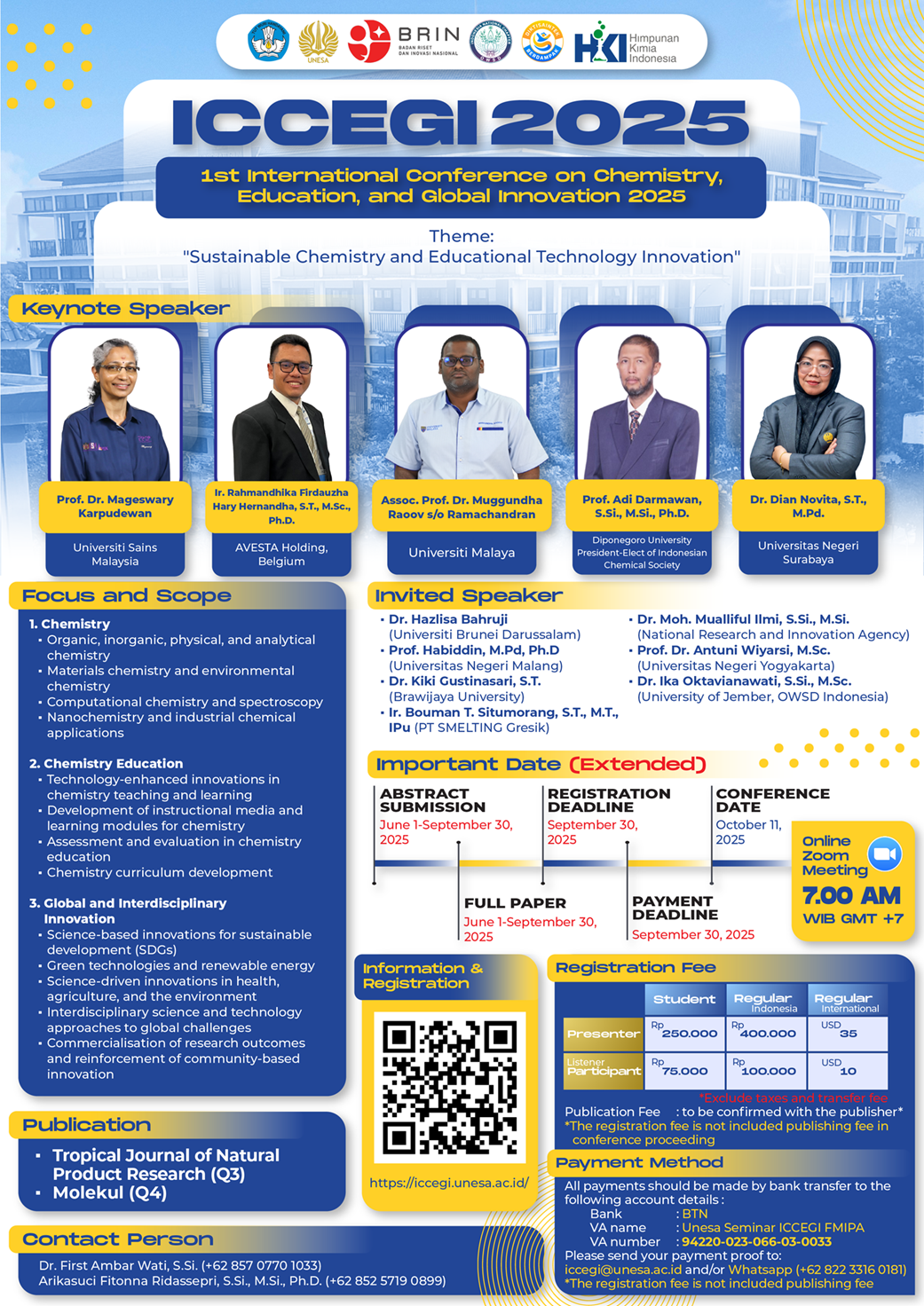 The 1st International Conference on Chemistry, Education, and Global ...
