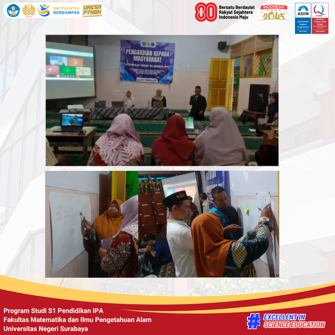 Tim Pembedayaan kepada Masyarakat PPII-Unesa-Umsida Latih Guru SMP ...