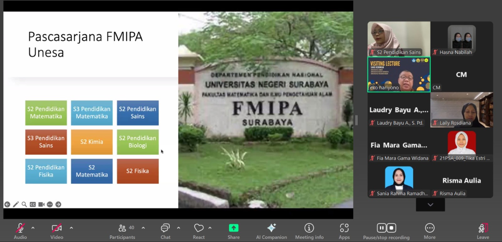 Sosialisasi Program S2 Pendidikan Sains UNESA: Mahasiswa S1 Antusias Gali Peluang Studi Lanjut ...