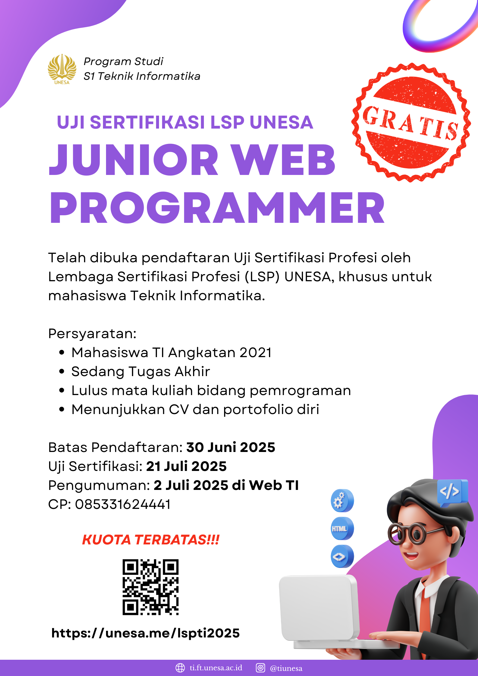 Uji Sertifikasi LSP Unesa Junior Web Programmer