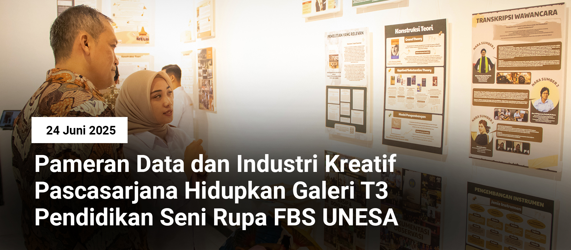 Pameran Data dan Industri Kreatif Pascasarjana Hidupkan Galeri T3 Pendidikan Seni Rupa FBS UNESA