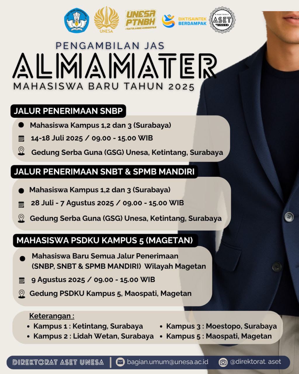 INFO PENGAMBILAN JAS ALMAMATER MAHASISWA BARU TAHUN 2025